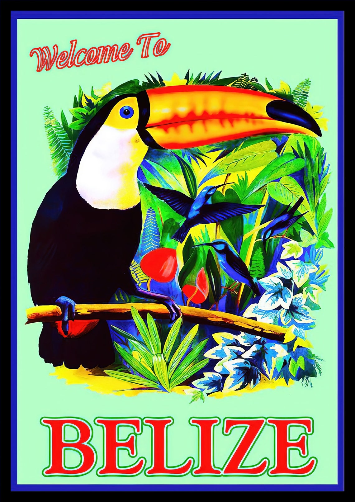 Belize Caribbean Poster Travel Poster Belize Print Poster | Etsy