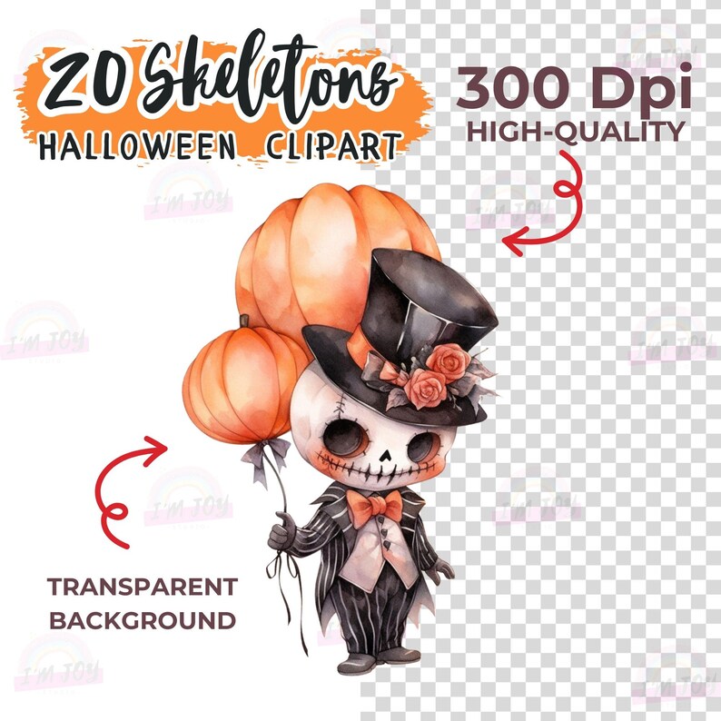 Skeletons Halloween Clipart, Cute Skeletons Clip Art for Halloween ...