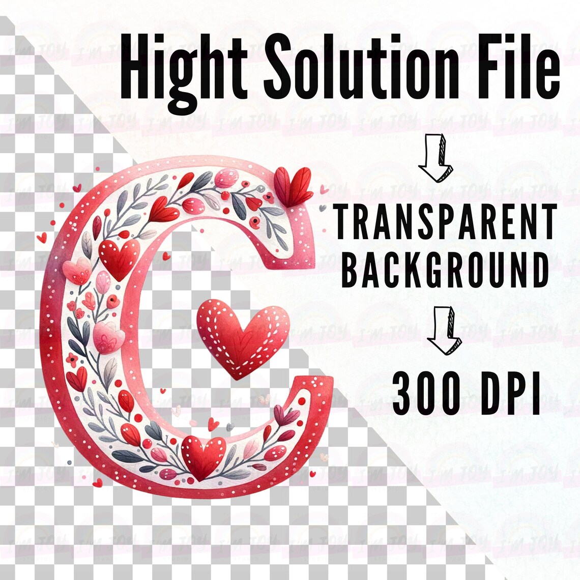 Heart Alphabet Clipart: Watercolor Valentine's Day Letters (digital ...