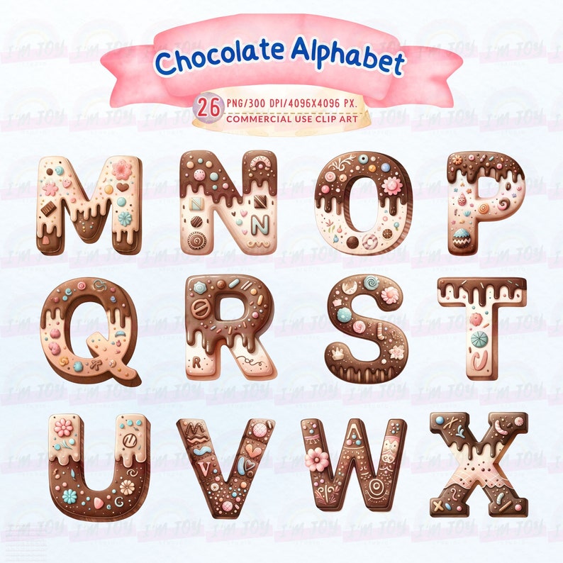 Adorable Chocolate Alphabet Clipart,cute Decorative Letters Png,kids ...