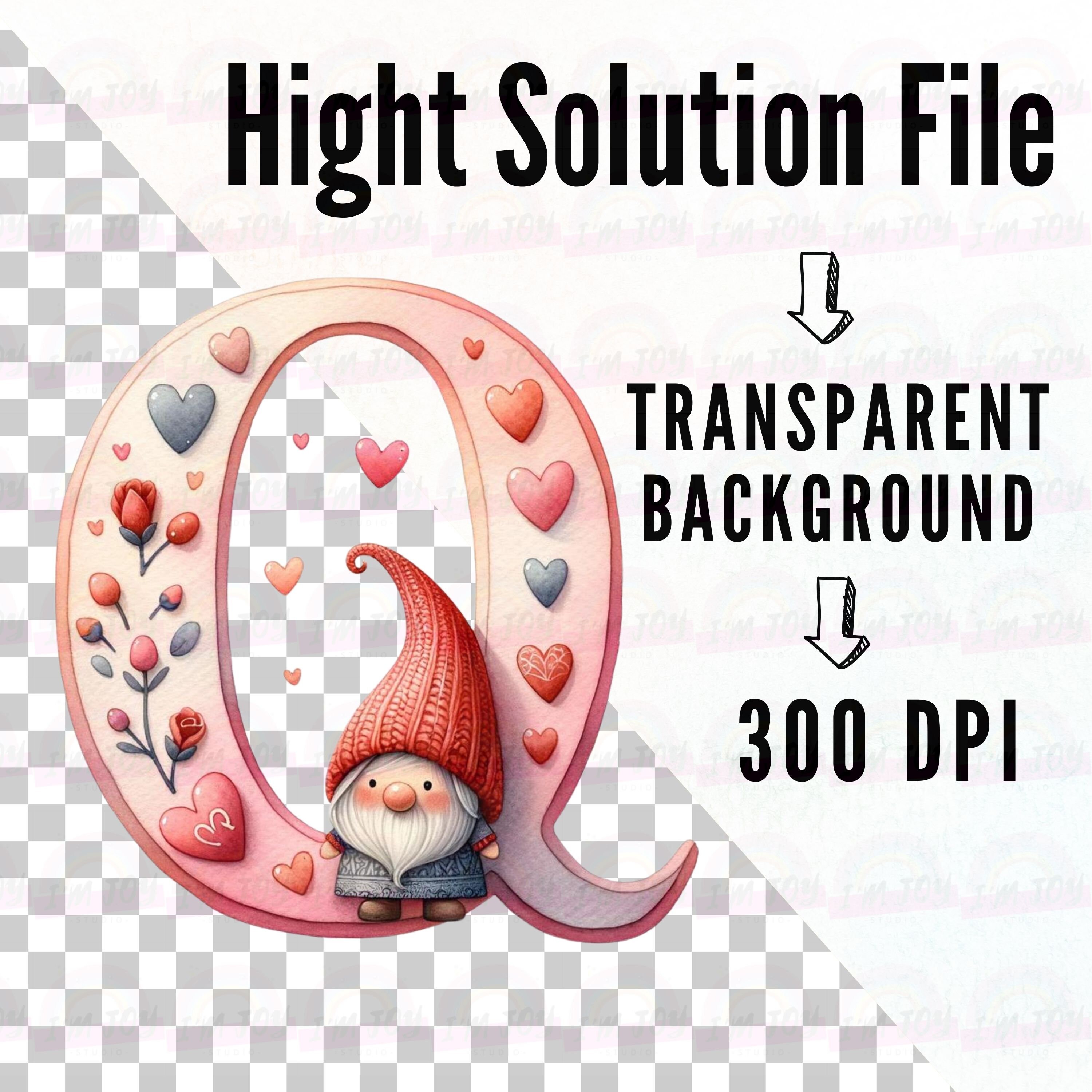 Valentine's Gnome Alphabet Clipart A to Z Love Letters, Whimsical Gnome ...