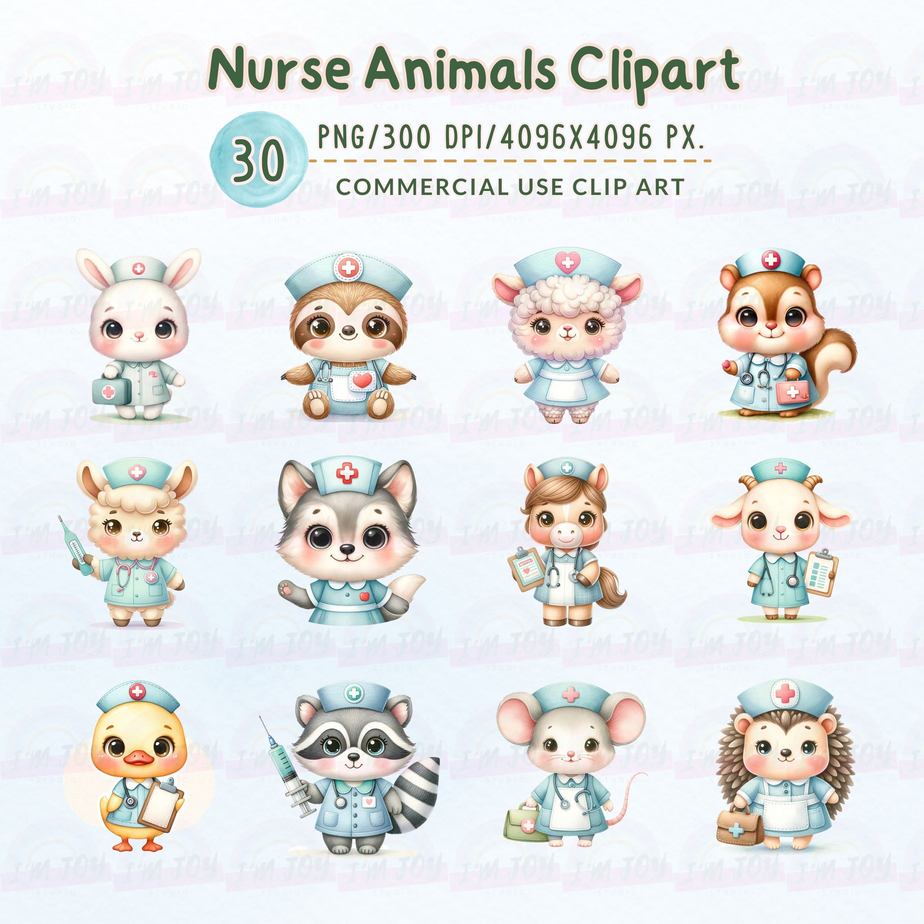 Nurse Animals Clipart, Medical Illustrations (digital Download PNG) - Etsy