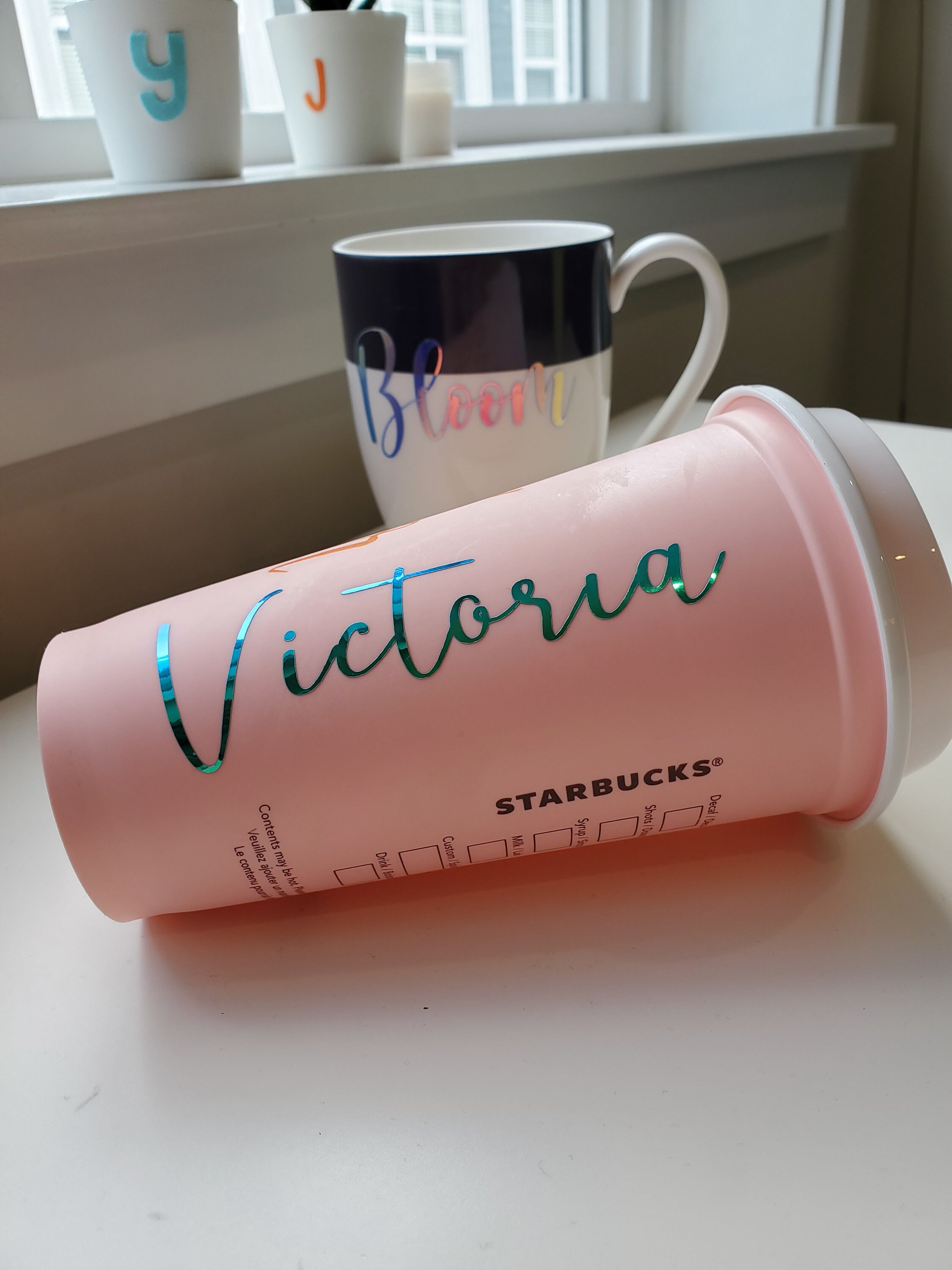 Personalized Starbucks Cup Decals / Holographic Custom Decals - Etsy