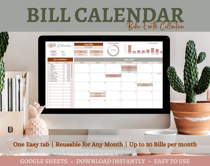 Google Sheets Personal Monthly Finance Digital Dashboard - Etsy