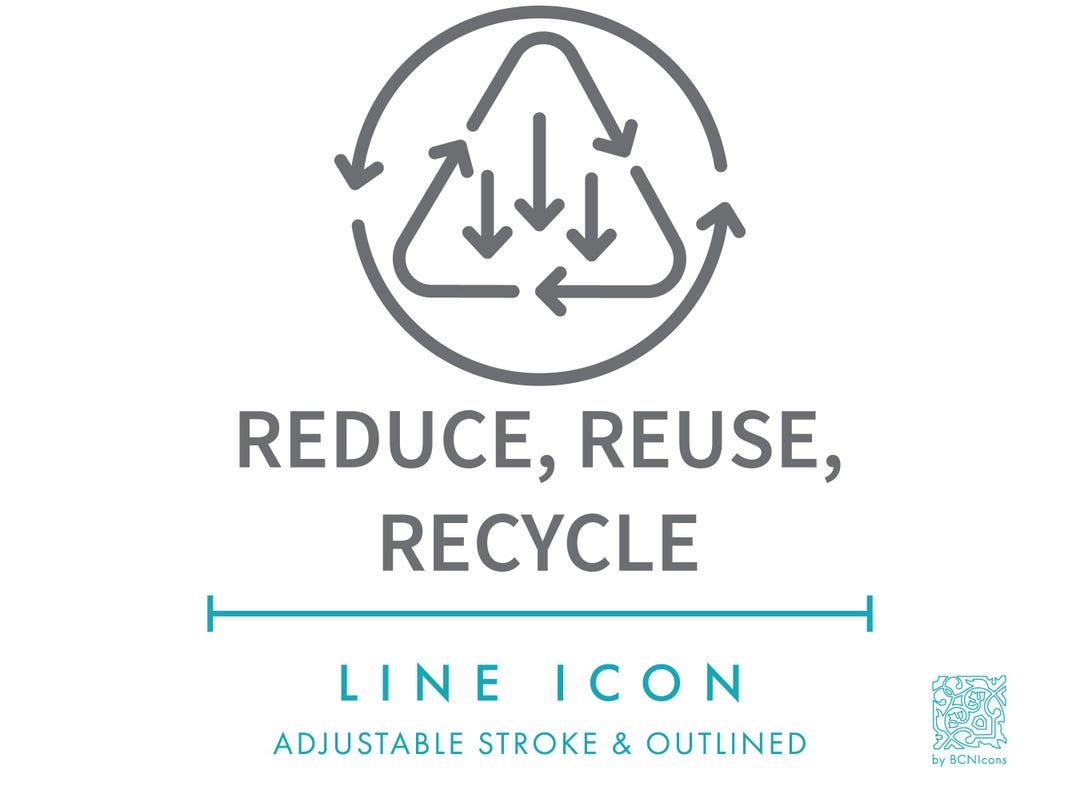 Reduce Reuse Recycle Line Icon SVG, Minimalist Eco Friendly Recycling ...
