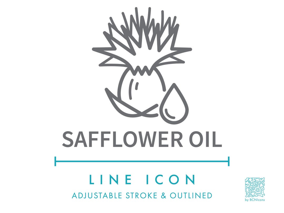 Safflower Oil Line Icon SVG, Plant Safflower Oil Natural Food ...