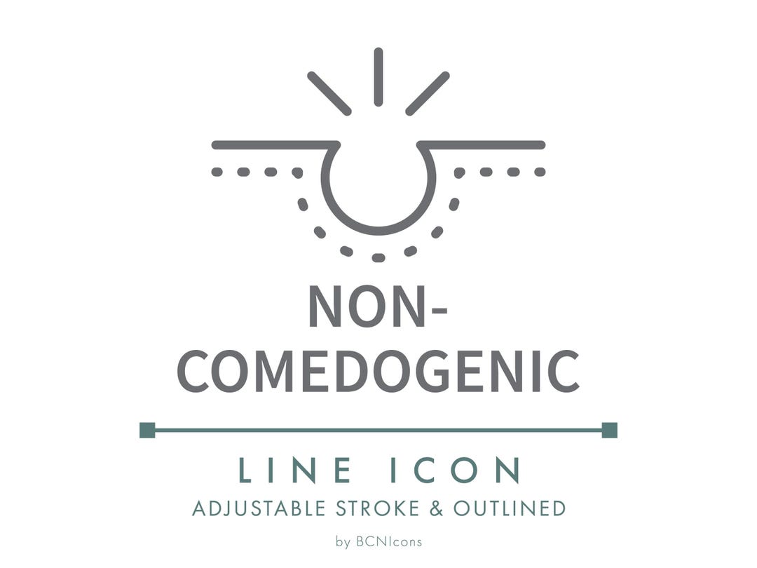Non-comedogenic Line Icon SVG, Anti Acne Cosmetics Packaging Logo PNG ...