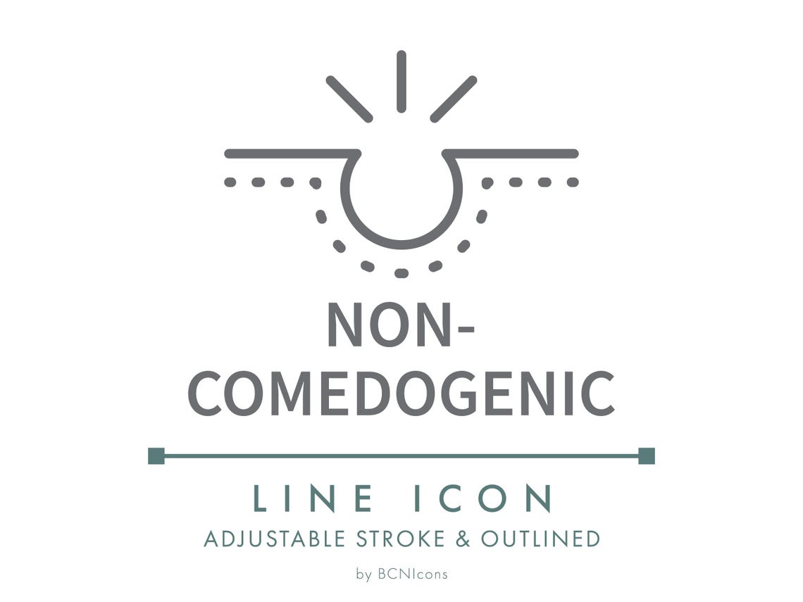 Non-comedogenic Line Icon SVG, Anti Acne Cosmetics Packaging Logo PNG ...