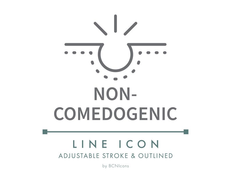 Non-comedogenic Line Icon SVG, Anti Acne Cosmetics Packaging Logo PNG ...