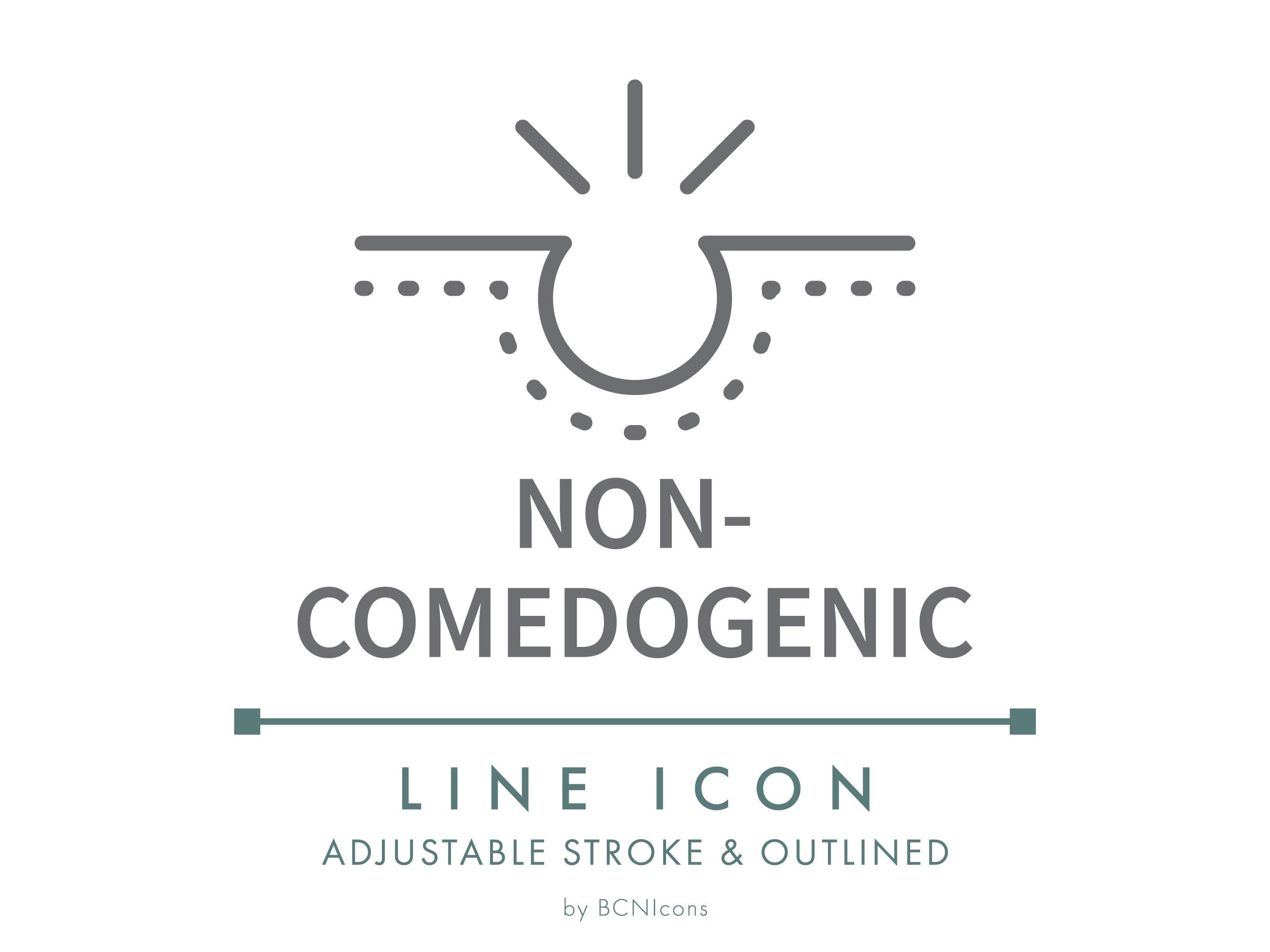 Non-comedogenic Line Icon SVG, Anti Acne Cosmetics Packaging Logo PNG ...