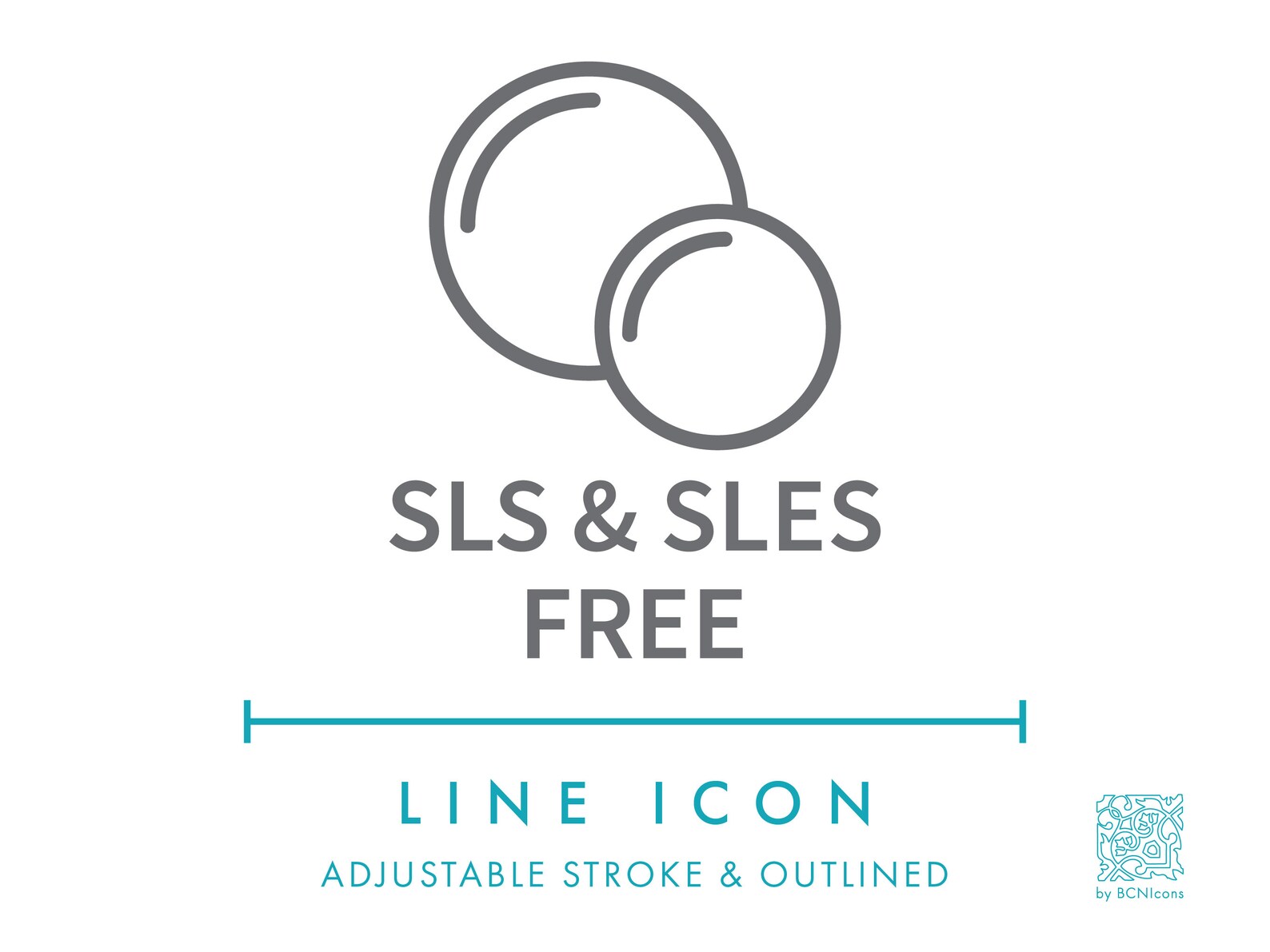 SLS & SLES Free Line Icon SVG, Minimalist Natural Hair Product ...