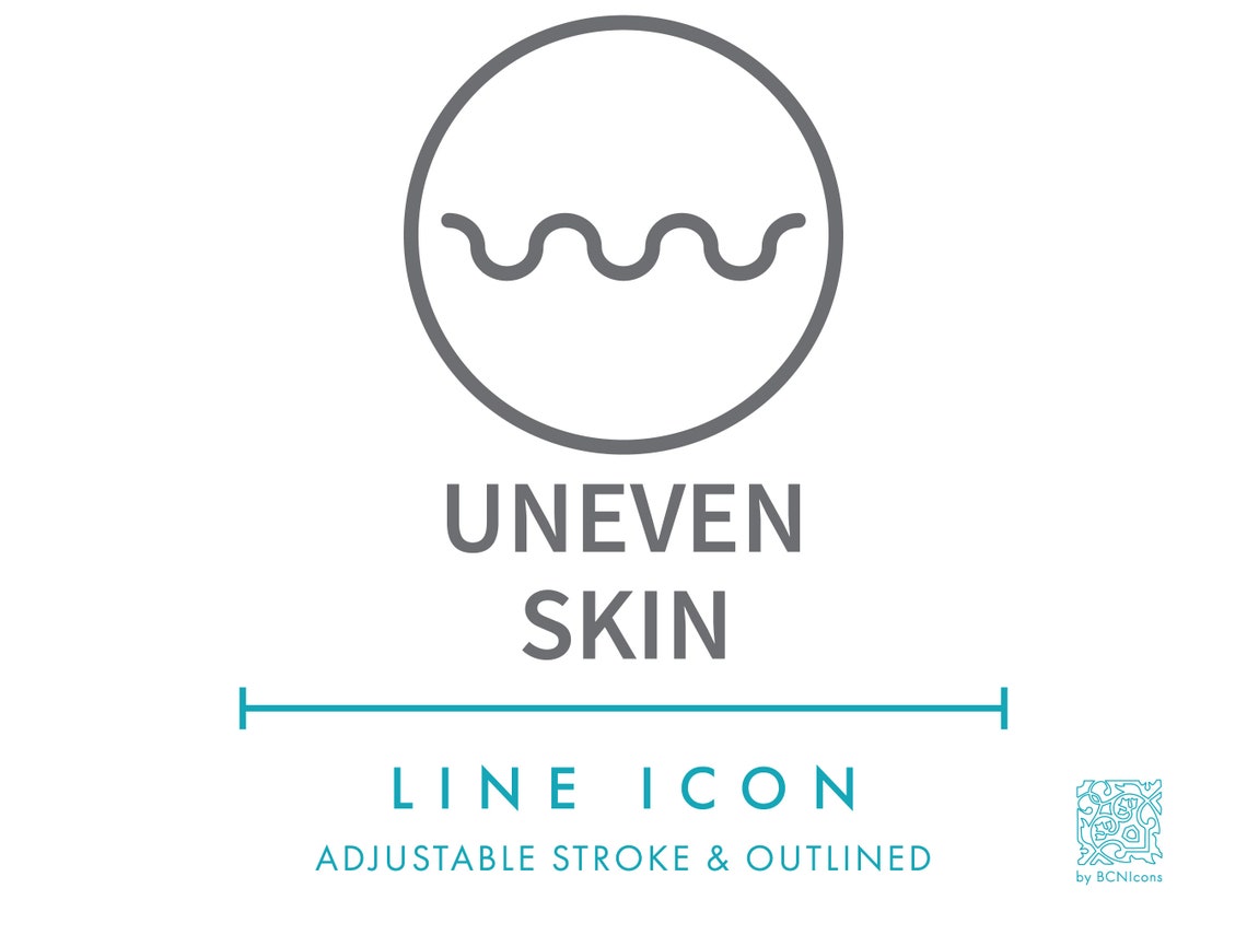 Uneven Skin Line Icon SVG, Blemished Skin Types Cosmetics Packaging ...