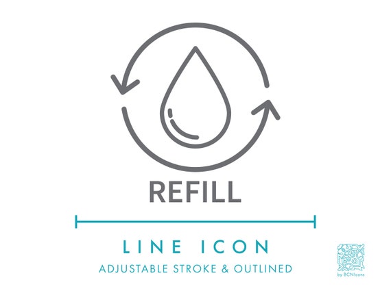 Refill Packaging Line Icon SVG Minimalist Refillable Product - Etsy