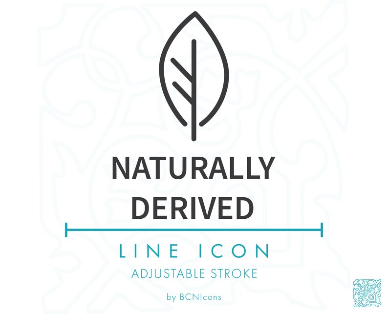 Naturally Derived Line Icon SVG Minimalist Bio Natural | Etsy