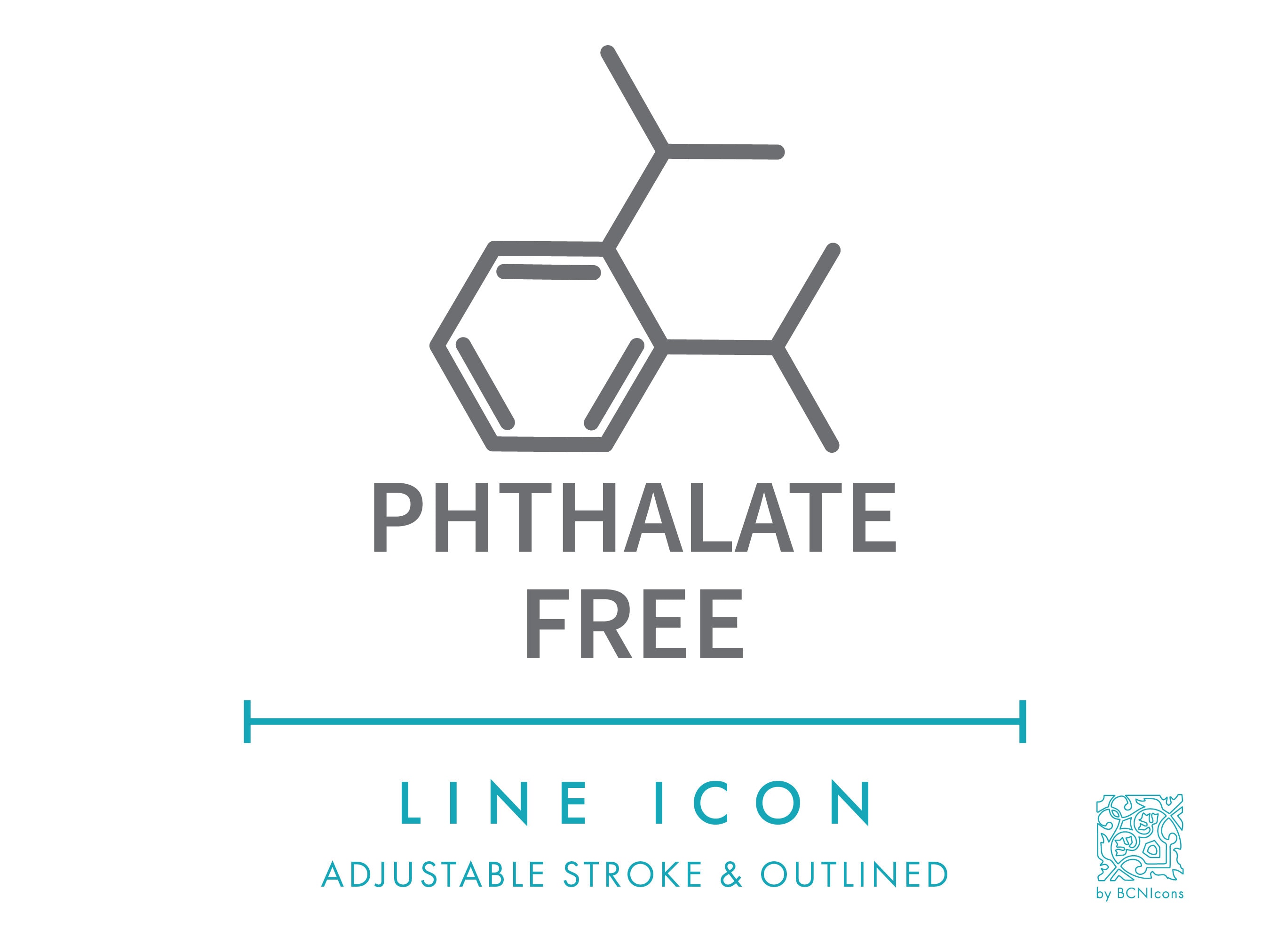 Phthalate Free Line Icon SVG, Minimalist Natural Cosmetics Packaging ...