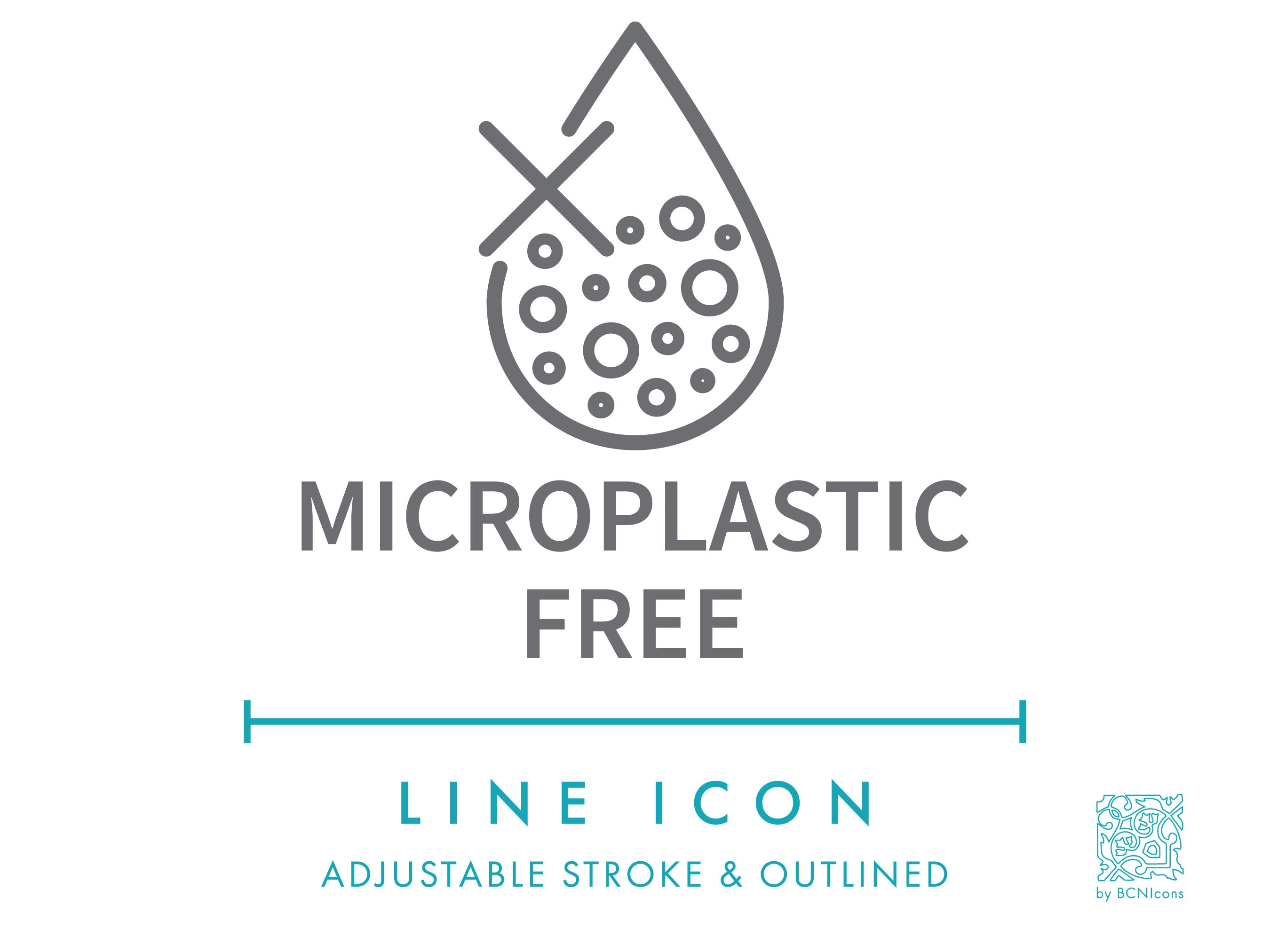 Microplastic Free Symbol Line Icon SVG, Micro Plastic Free Eco Friendly ...