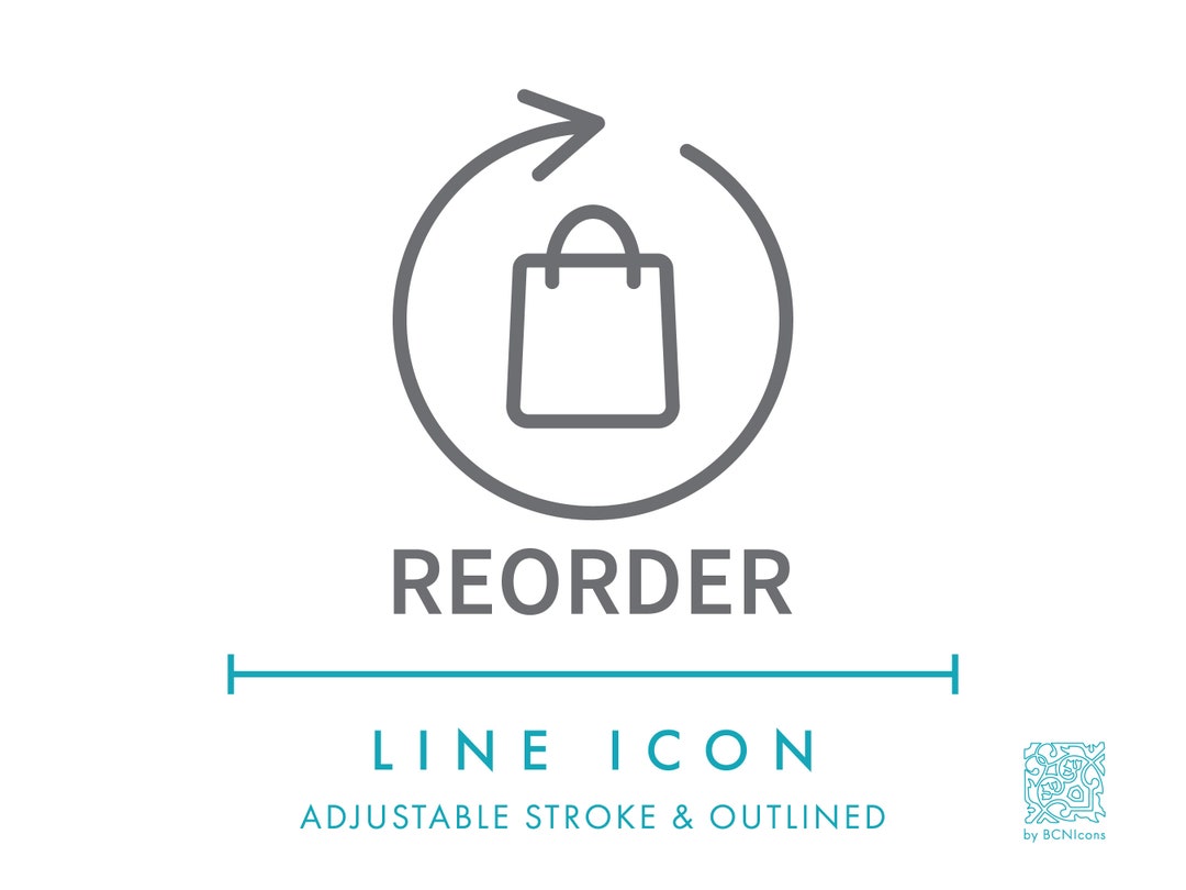 Reorder Ecommerce Line Icon SVG, Order Checkout Online Store Business ...