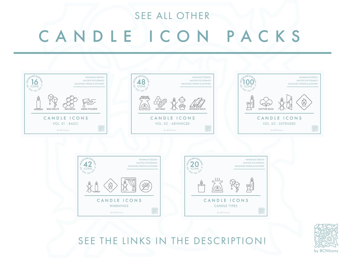 BASIC PACK: Candle Making Symbols Line Icons Pack Vol. 01 SVG - Etsy