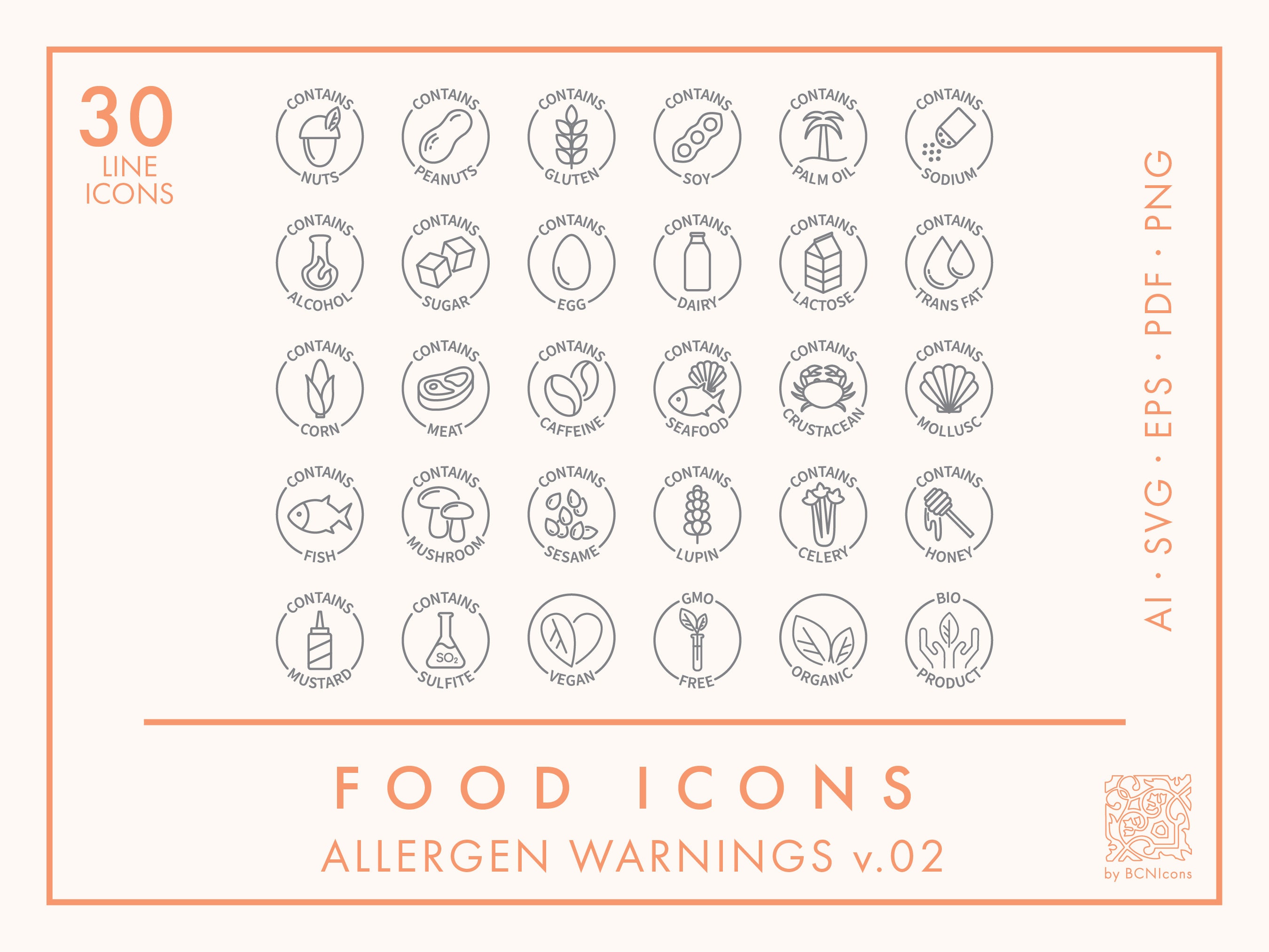 Food Label Icons - Etsy