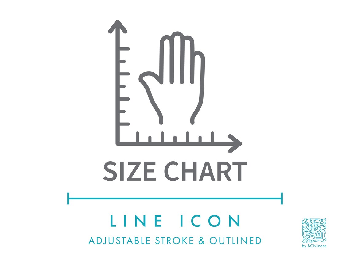 Size Chart Jewelry Line Icon SVG, Minimalist Ring Sizing Jewellery Care ...