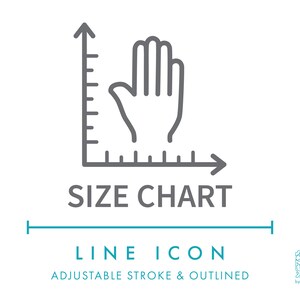 Size Chart Jewelry Line Icon SVG, Minimalist Ring Sizing Jewellery Care ...