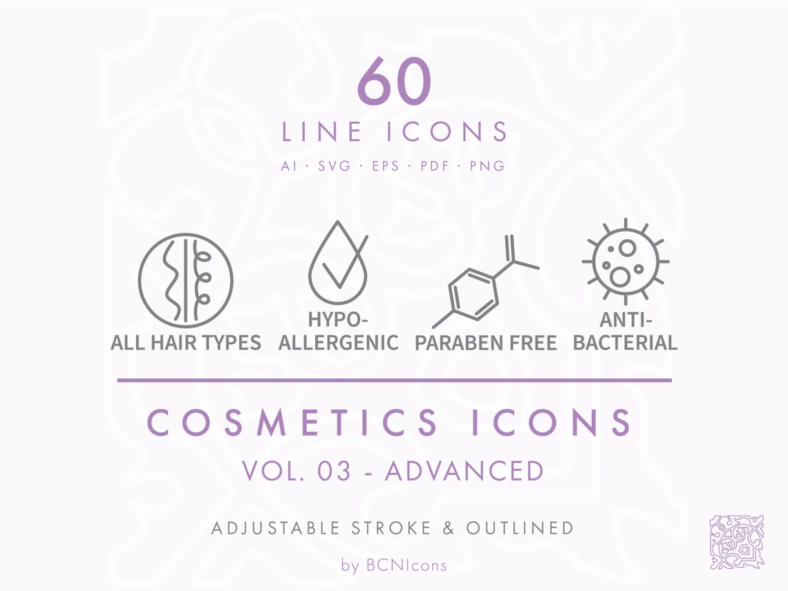 ADVANCED PACK: Cosmetics Packaging Symbols Vol.03 Line Icons - Etsy