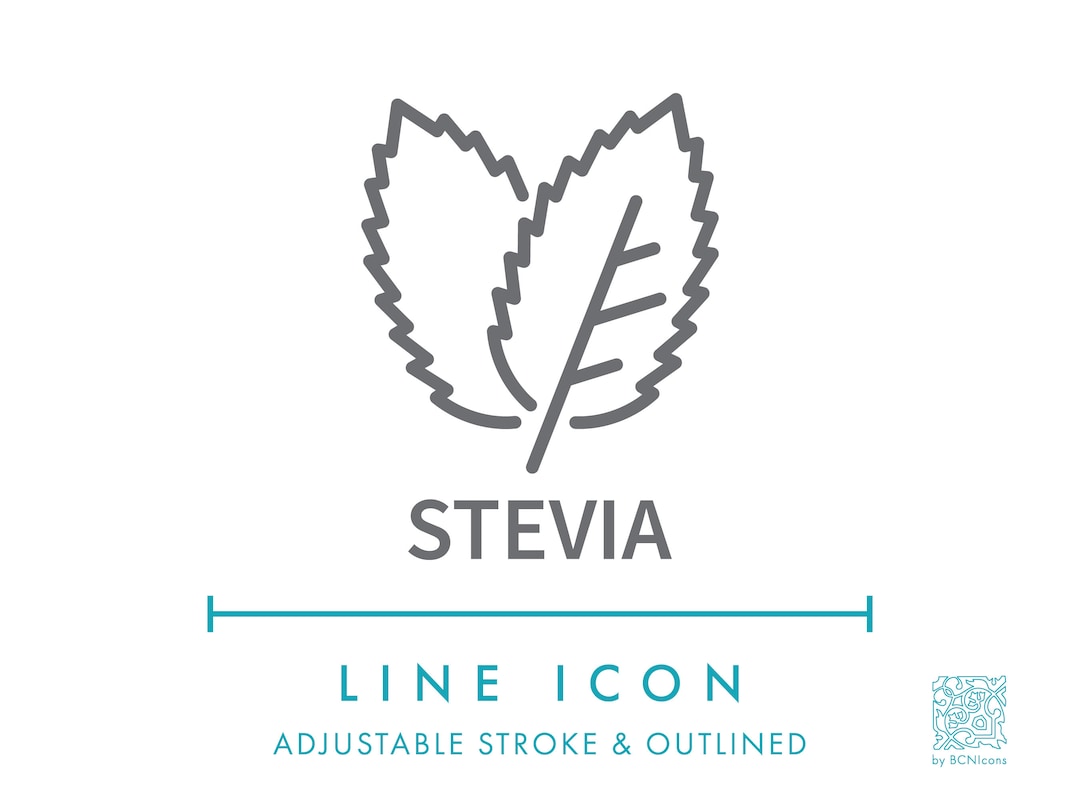 Stevia Line Icon SVG, Minimalist Low Calories Sweetener Natural Food ...