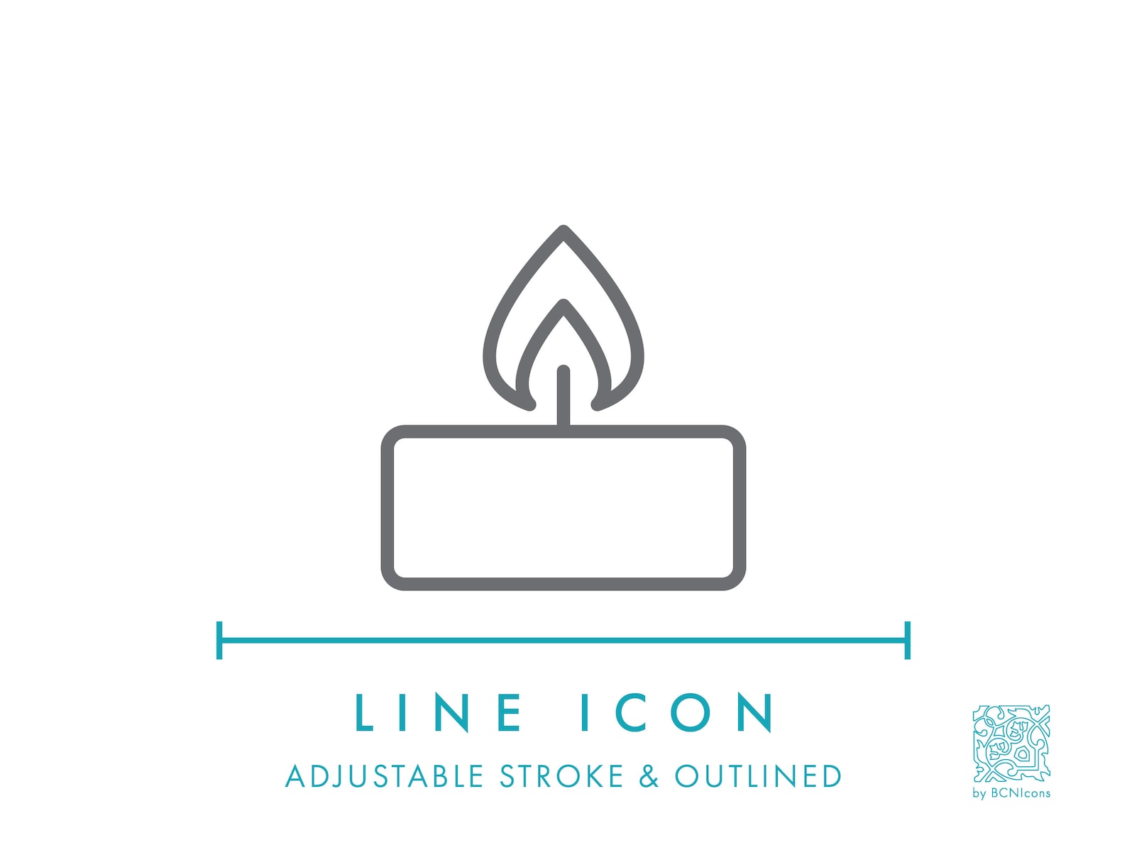 Tea Light Candle Line Icon SVG, Minimalist Small Candle Packaging Clip ...