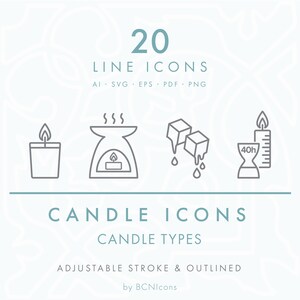 CANDLE PACK: Candle Shape Outline Icon Set SVG, Minimalist Candle Types ...