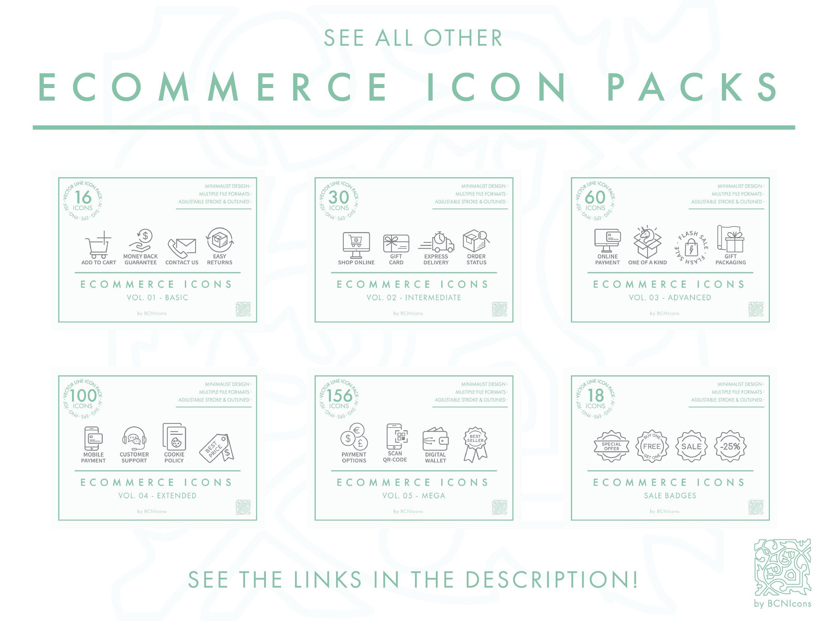 Ecommerce Symbols Vol. 02 Intermediate Icon Pack SVG - Etsy