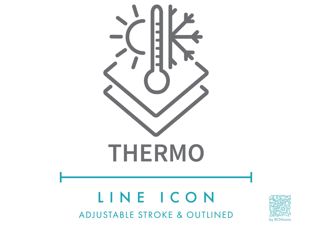 Thermo Fabric Material Line Icon SVG, Thermo Regulated Fiber Textile ...