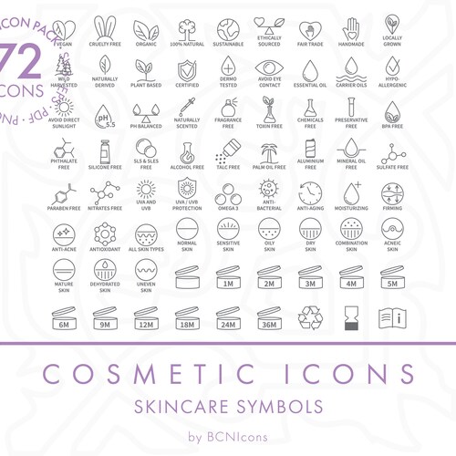 Skincare Product Line Icons Pack SVG Minimalist Cosmetics - Etsy
