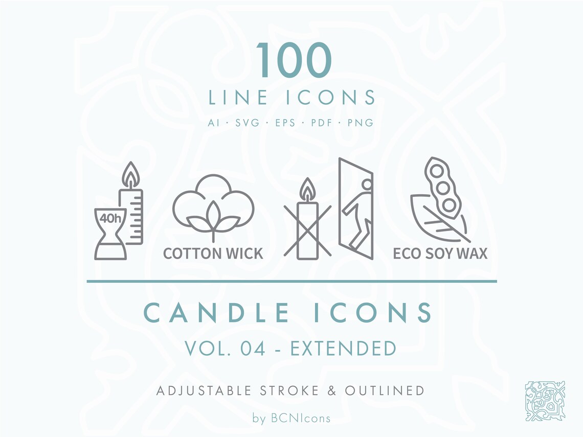 EXTENDED PACK: Candle Making Symbols Line Icons Vol. 03 SVG - Etsy