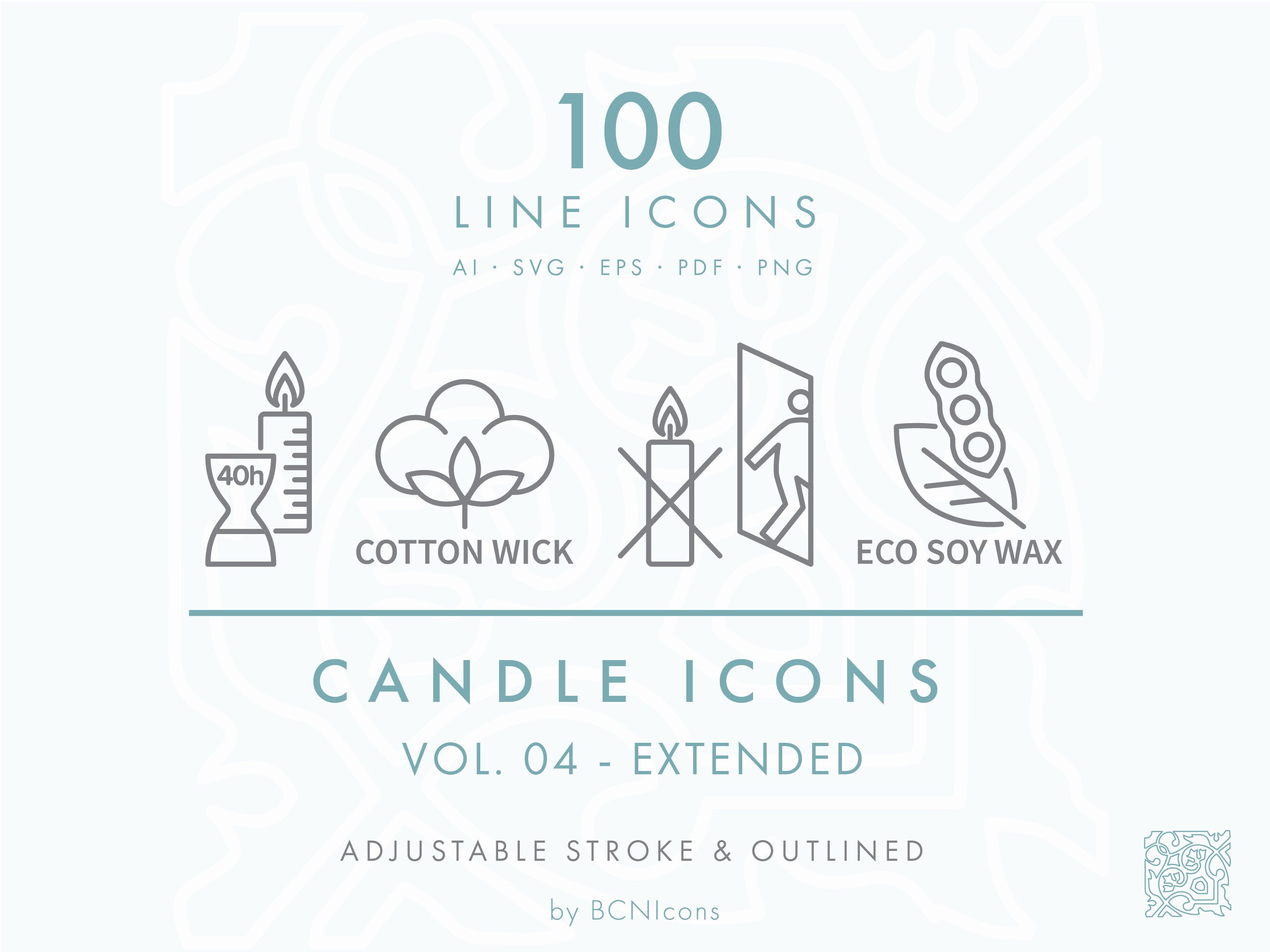 EXTENDED PACK: Candle Making Symbols Line Icons Vol. 04 SVG, Minimalist ...