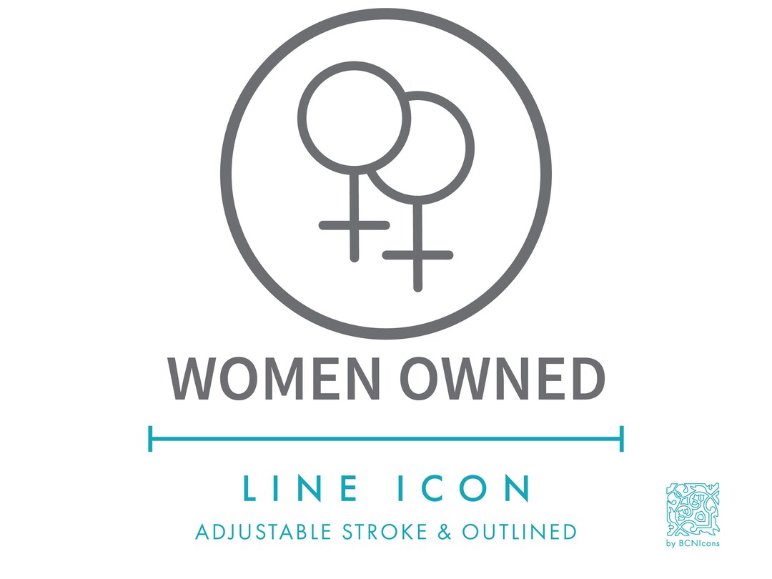 Women Owned Business Line Icon SVG, Minimalist Feminine Small Business ...