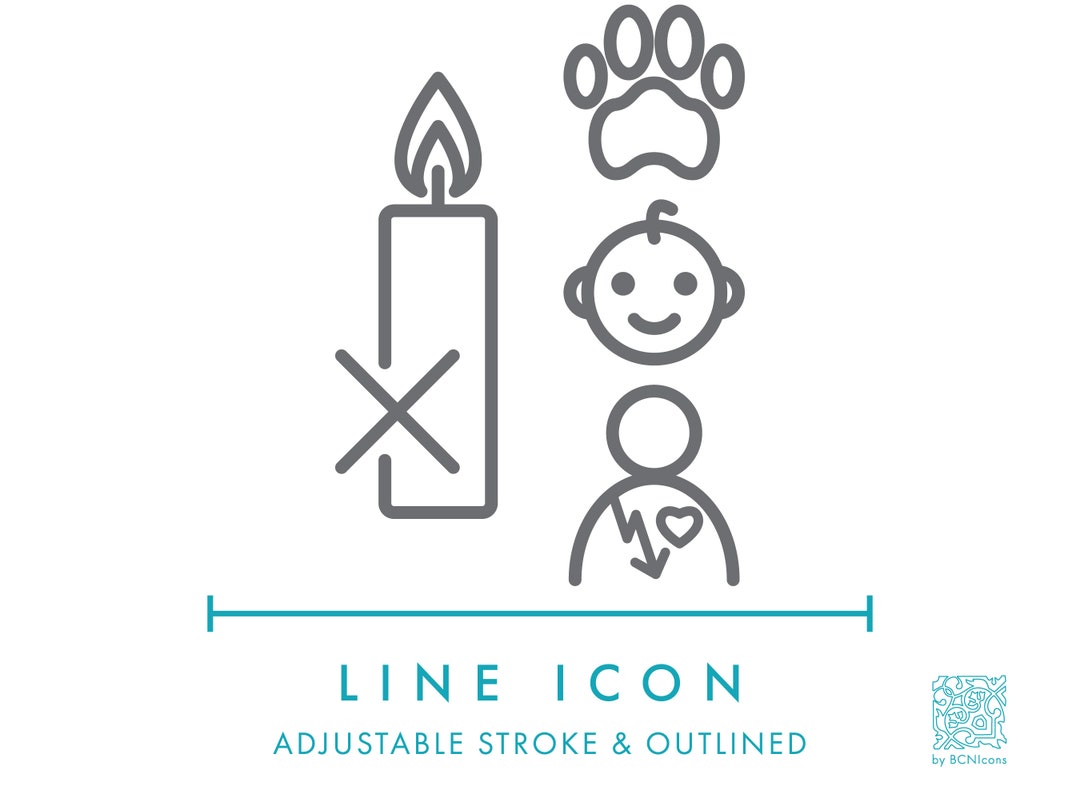 Keep Away From Pets Children & Vulnerable People Candle Safety Line ...