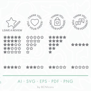 REVIEW SYMBOLS Ecommerce Line Icon Pack SVG, Minimalist Online Order ...