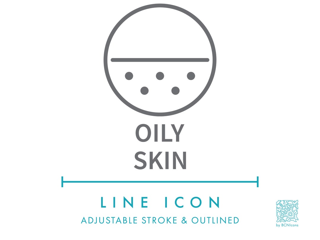 Oily Skin Line Icon SVG, Skin Types Cosmetics Packaging Icon, Beauty ...