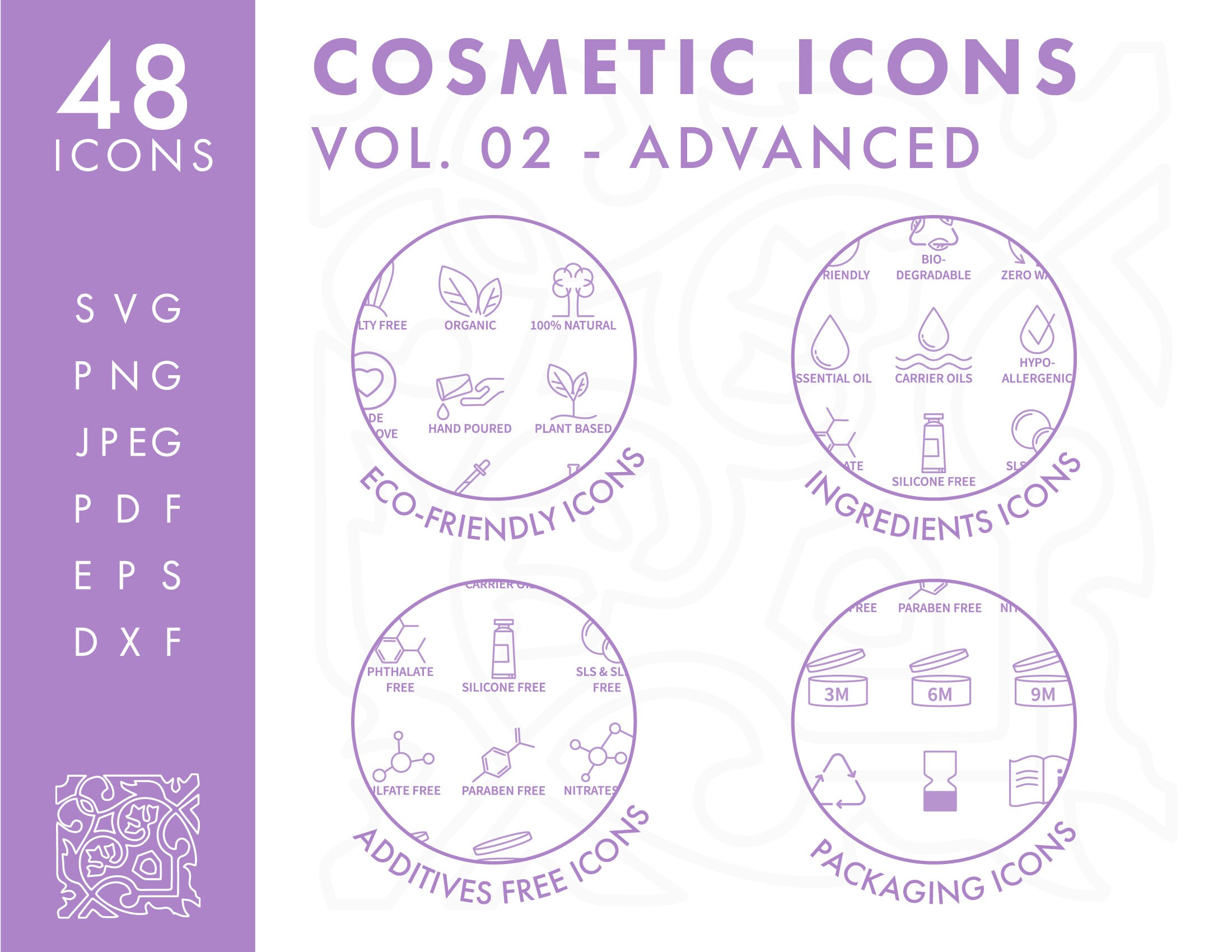 Cosmetics Packaging Symbols Vol. 02 Advanced Outline Icons | Etsy
