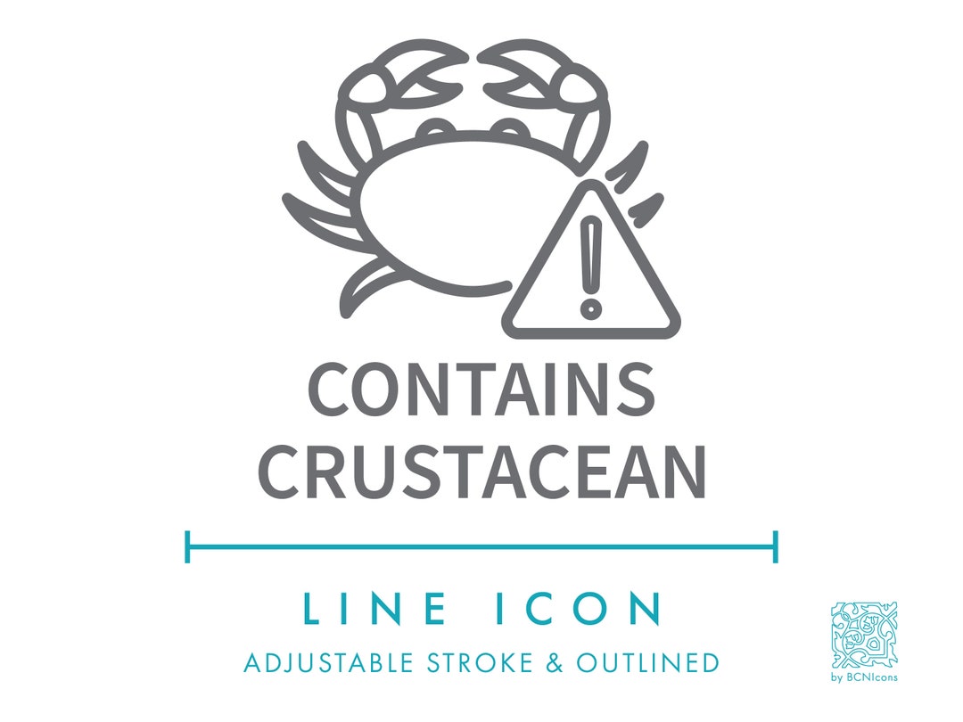 Contains Crustacean Nutrition Line Icon SVG, Minimalist Food Allergen ...