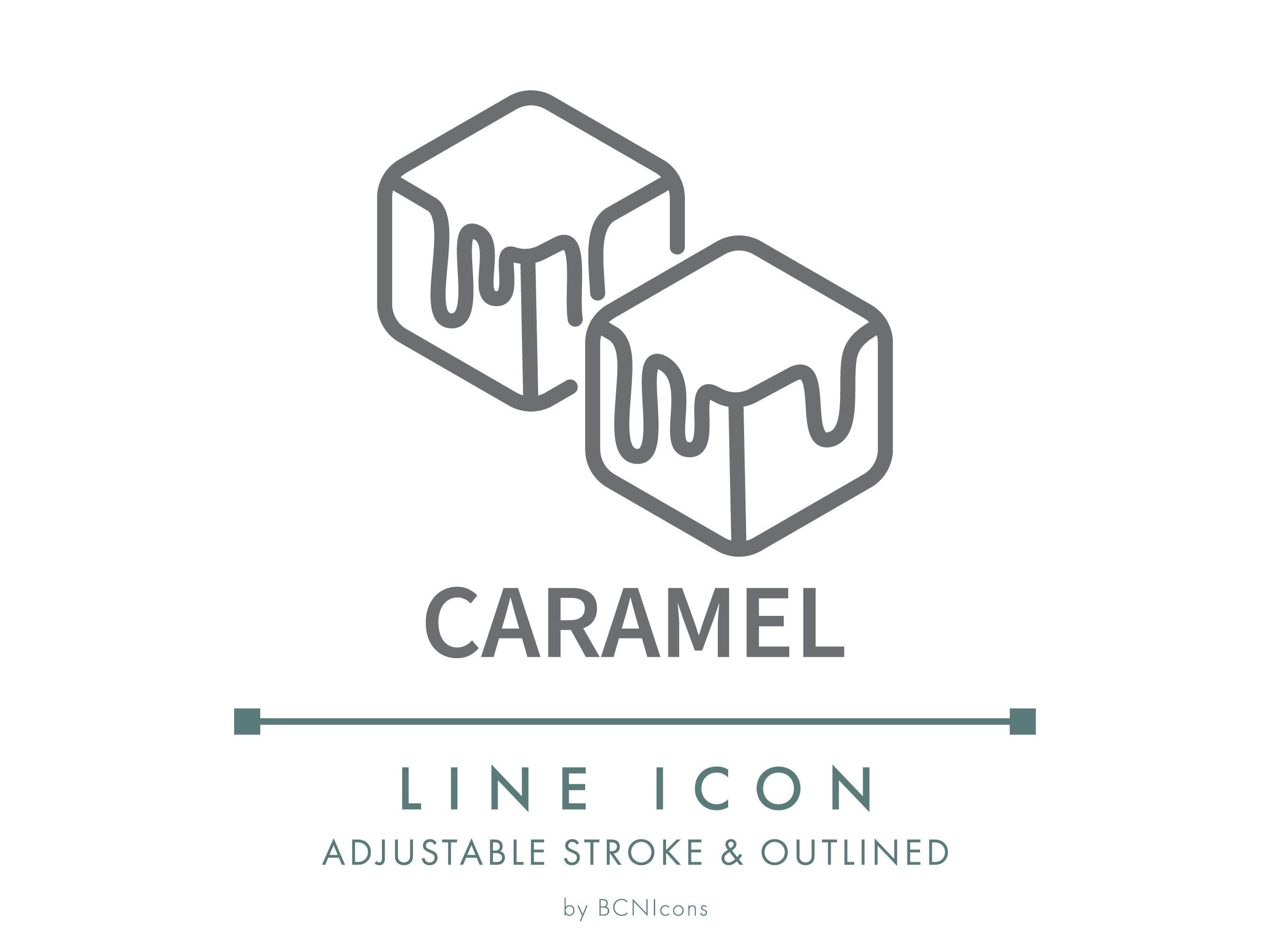 Caramel Line Icon SVG, Caramel Ingredient Flavor Food Clipart PNG ...