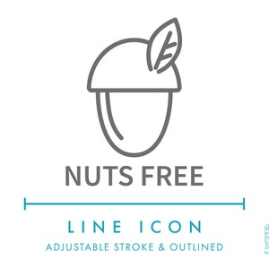 Nuts Free Line Icon SVG, Minimalist Food Allergens Packaging Icon PNG ...