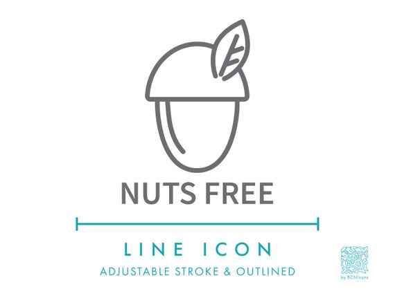 Nuts Free Line Icon SVG Minimalist Food Allergens Packaging - Etsy