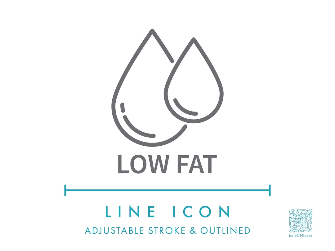 Low Fat Line Icon SVG, Minimalist Low Calories Natural Food & Cosmetics ...
