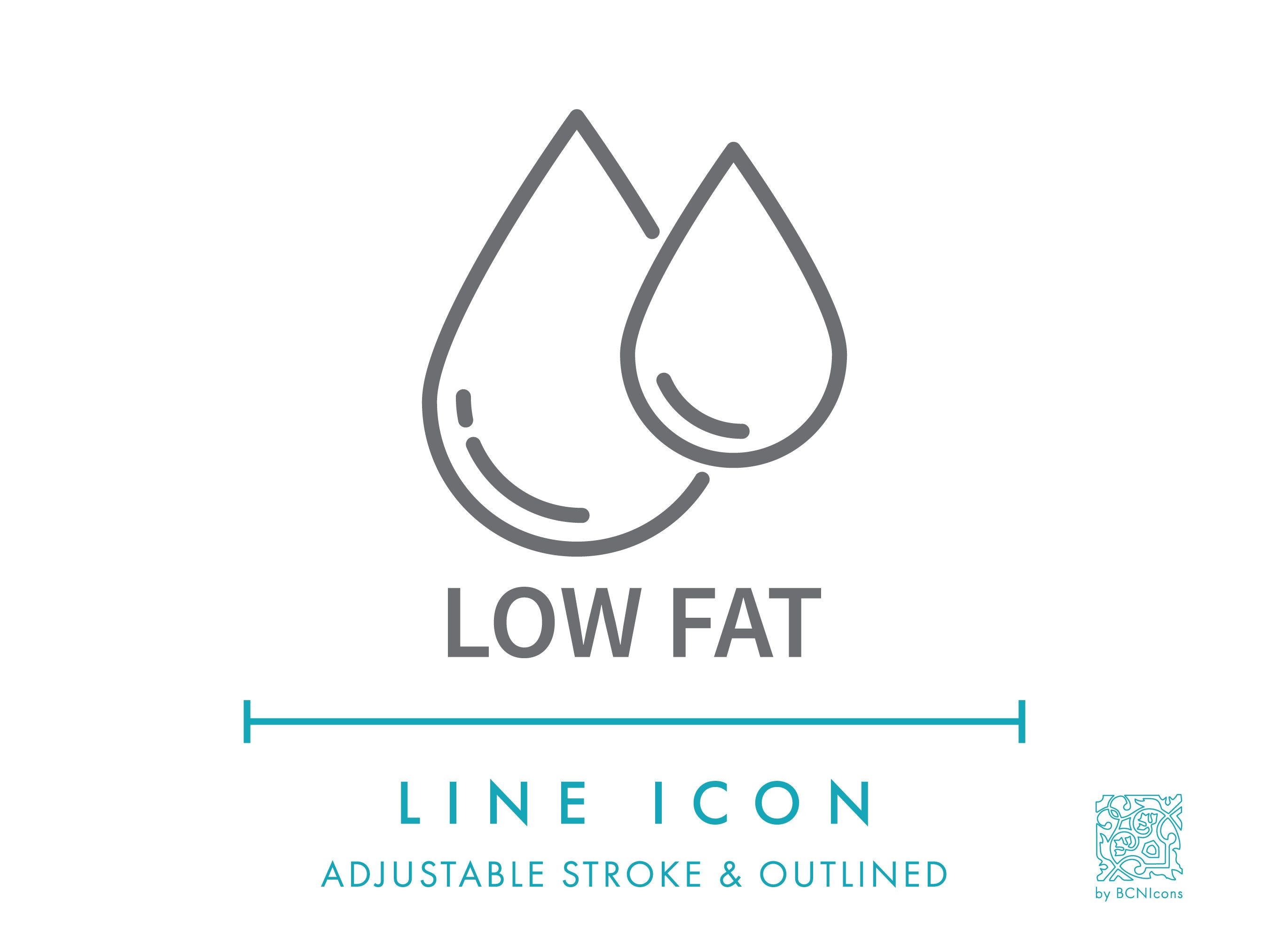Low Fat Line Icon SVG, Minimalist Low Calories Natural Food & Cosmetics ...