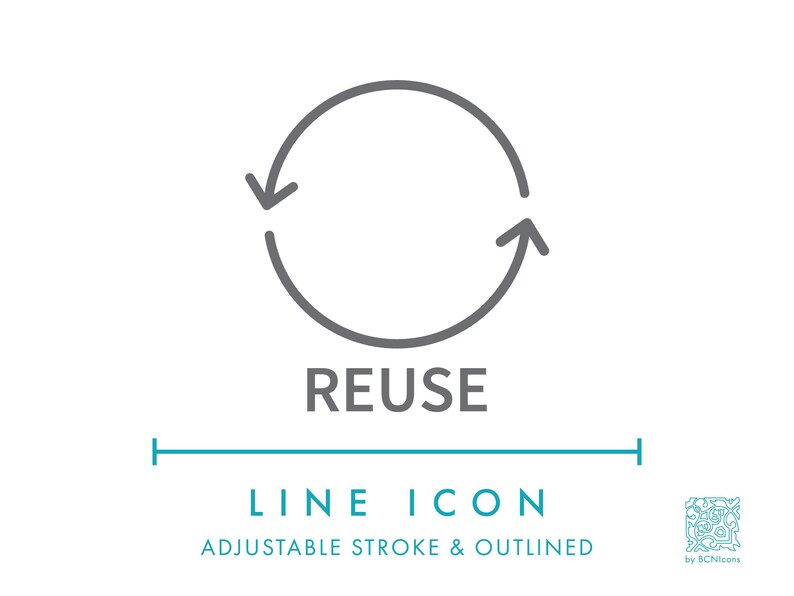 Reuse 3rs Reduce Reuse Recycle Line Icon SVG, Eco Friendly Recycling ...