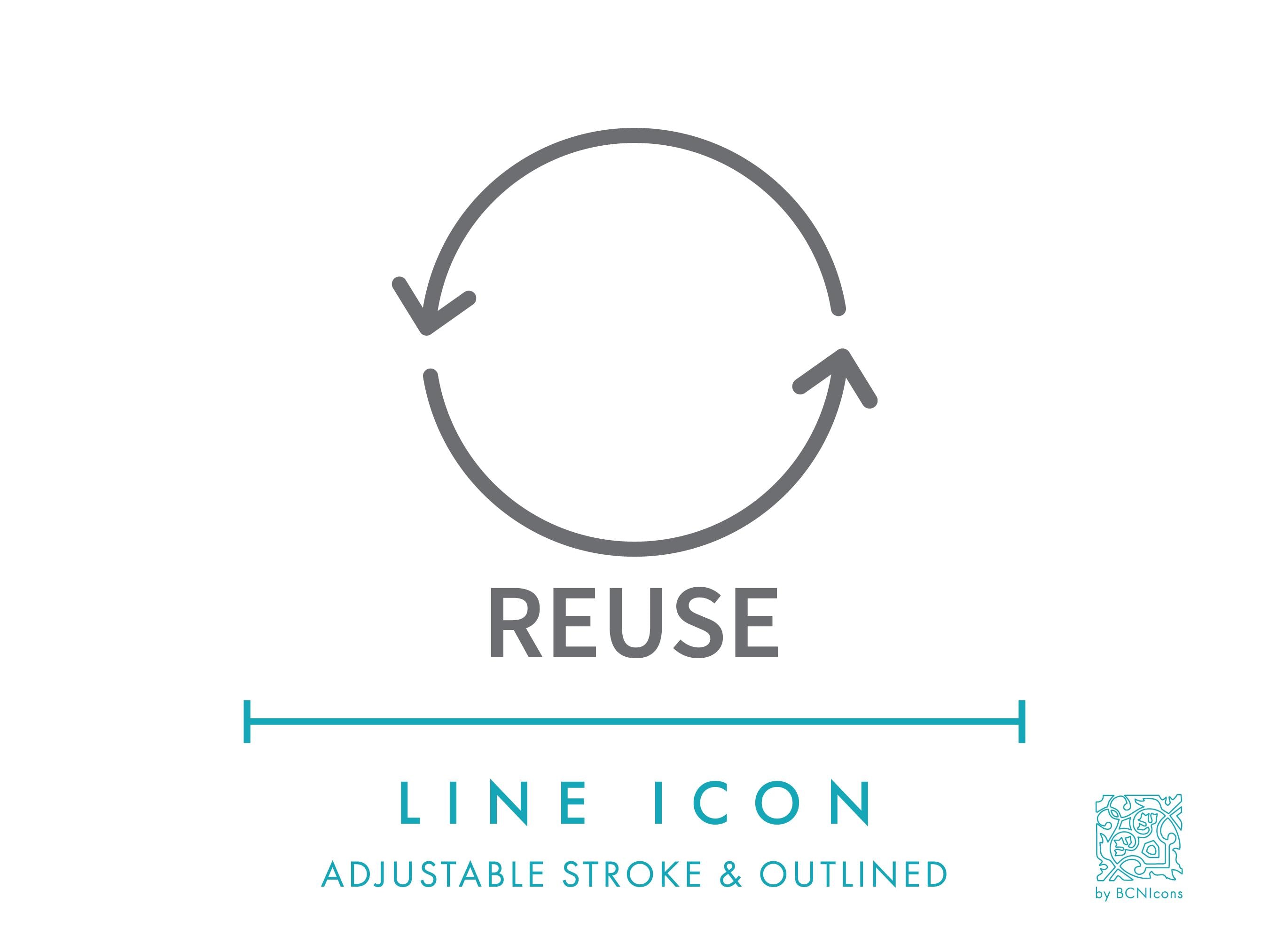 Reuse 3rs Reduce Reuse Recycle Line Icon SVG, Eco Friendly Recycling ...