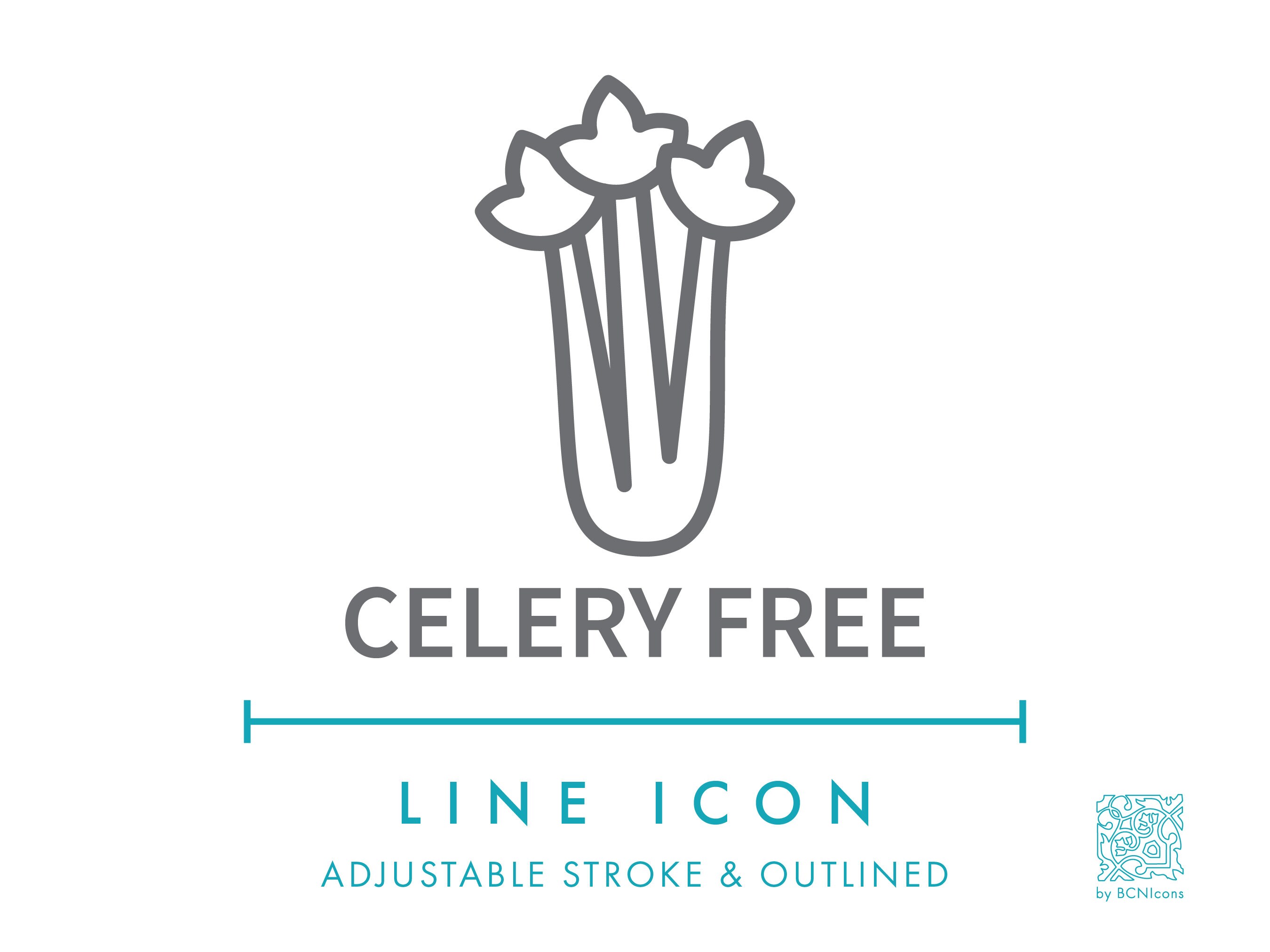 Celery Free Line Icon SVG, Minimalist Food Allergens Packaging Icon PNG ...