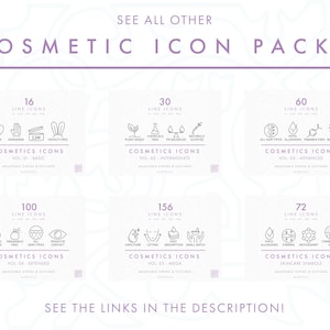 MEGA PACK: Cosmetics Packaging Symbols Vol. 05 Line Icons Set SVG ...