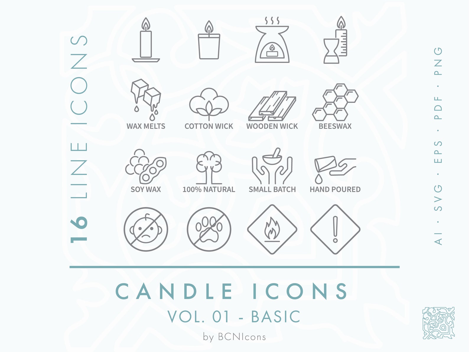 BASIC PACK: Candle Making Symbols Line Icons Pack Vol. 01 SVG - Etsy